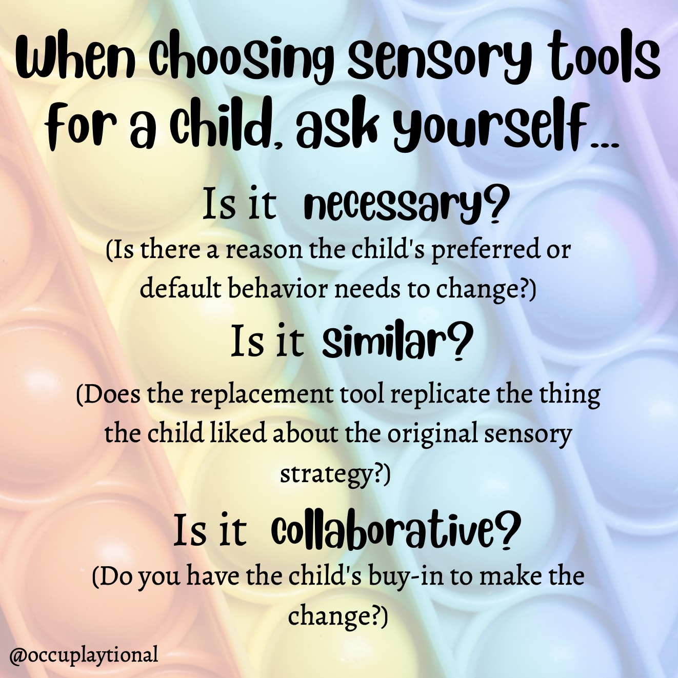 Choosing the Right Sensory Tools - The Occuplaytional Therapist