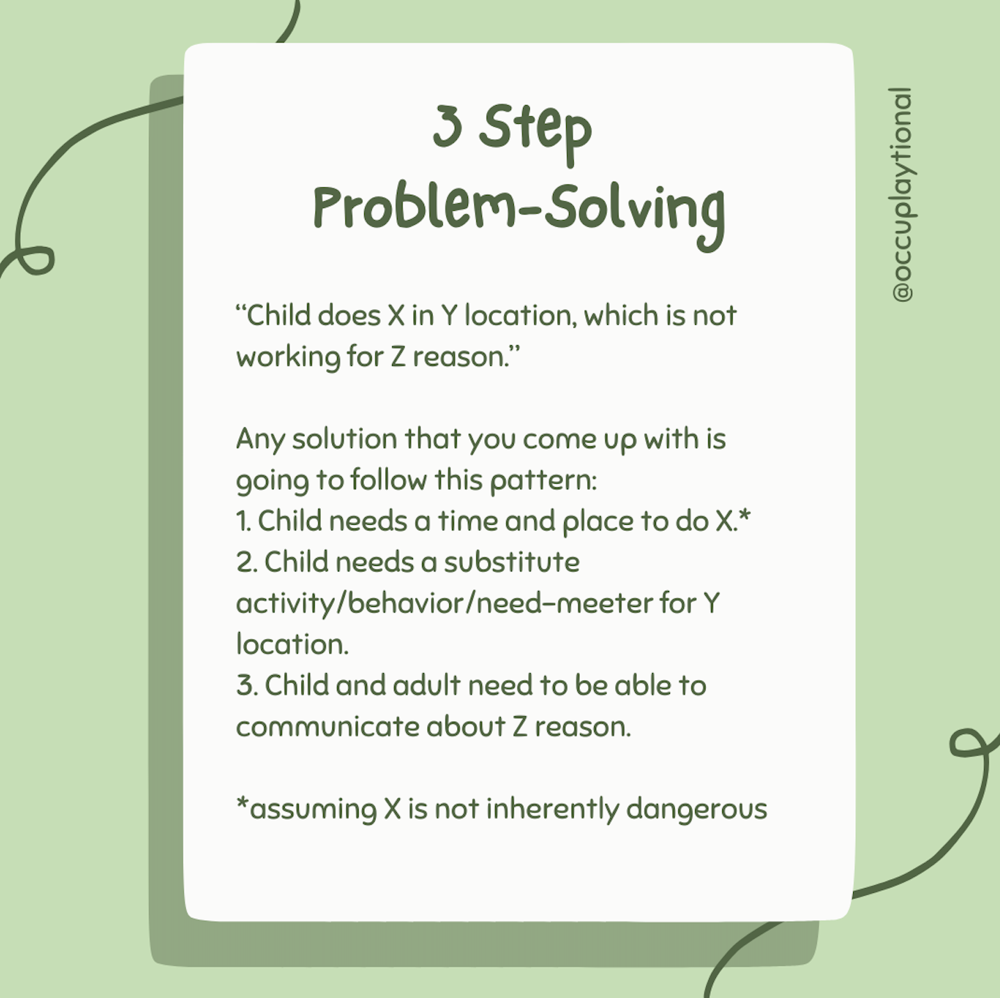 3 Step Problem Solving The Occuplaytional Therapist