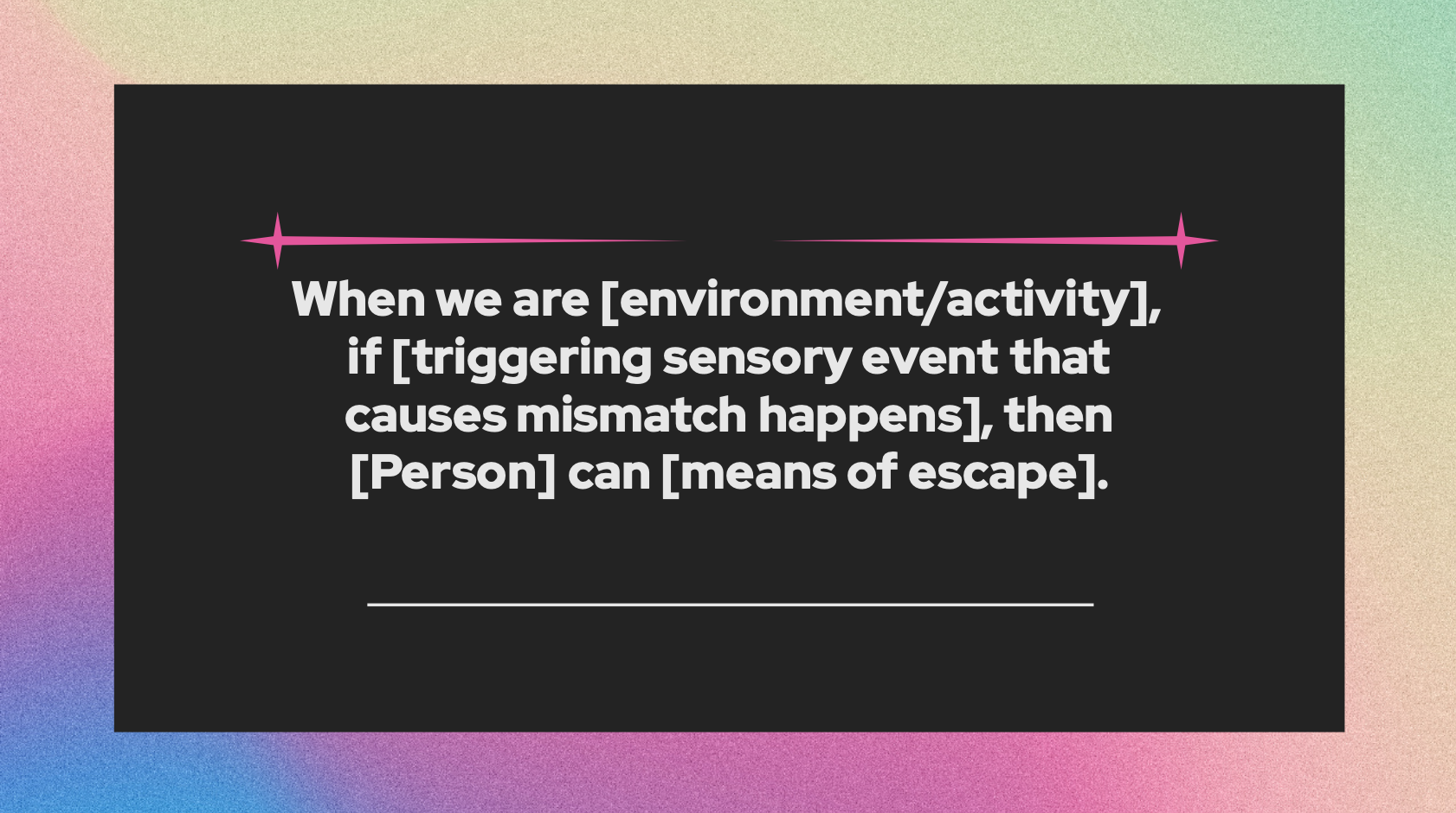 Sensory Mismatch Key: Escape - The Occuplaytional Therapist