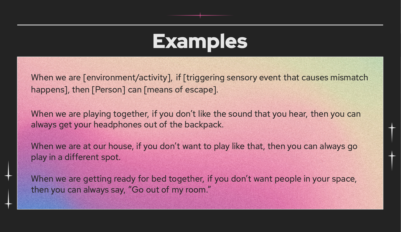Sensory Mismatch Key: Escape - The Occuplaytional Therapist